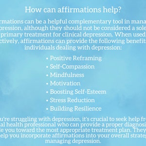 Positive Affirmation Cards for Depression| Instant Download | Print at ...
