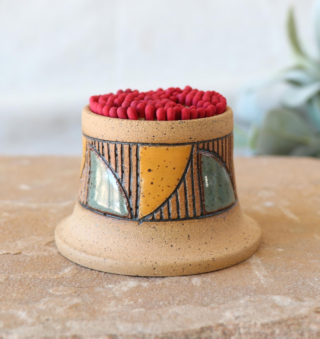 Handmade Ceramic Match Striker: Wheel Thrown Pottery With Blended ...