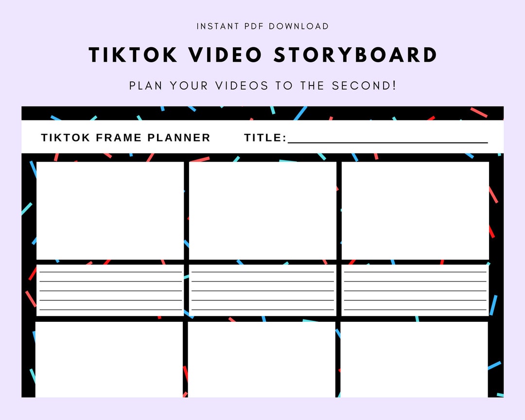 Tiktok Video Frame Planner - Grow Your Social Media Following! (instant ...