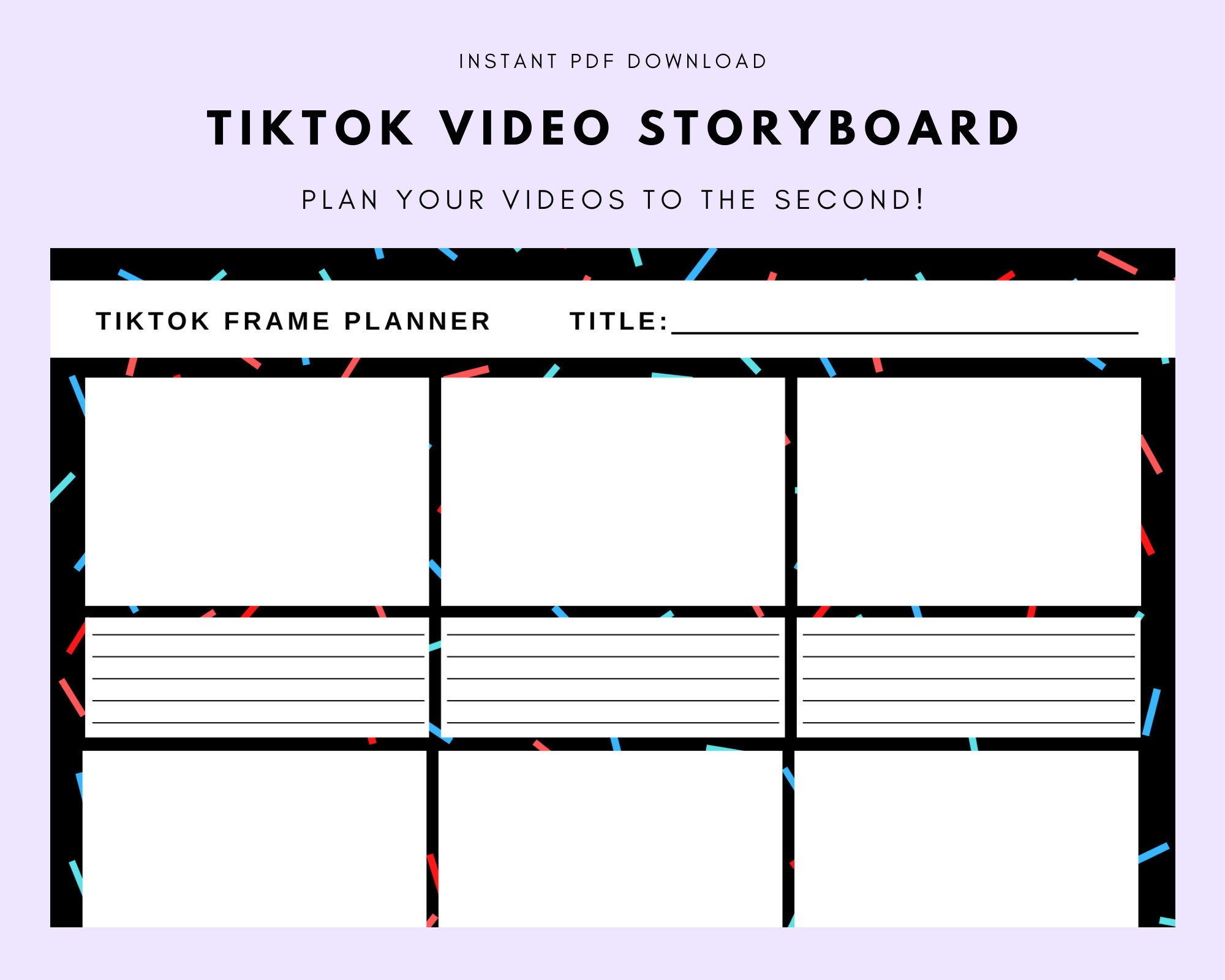 Tiktok Video Frame Planner - Grow Your Social Media Following! (instant ...