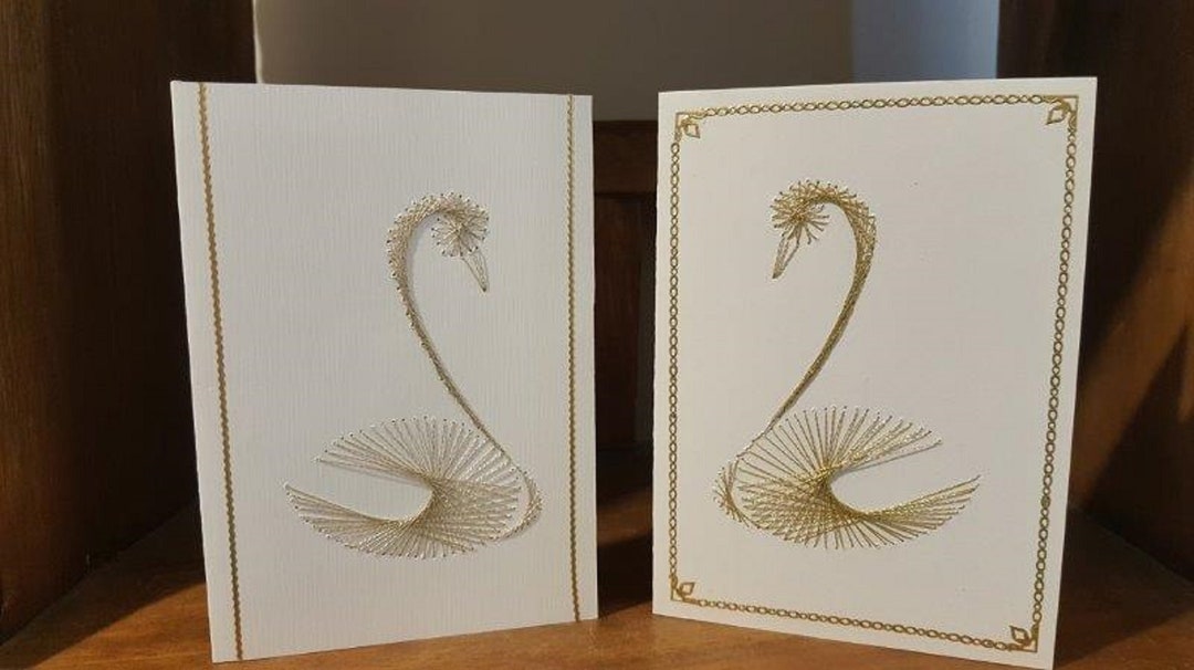Handmade Golden Swan Cards Wedding Cards Swan in - Etsy