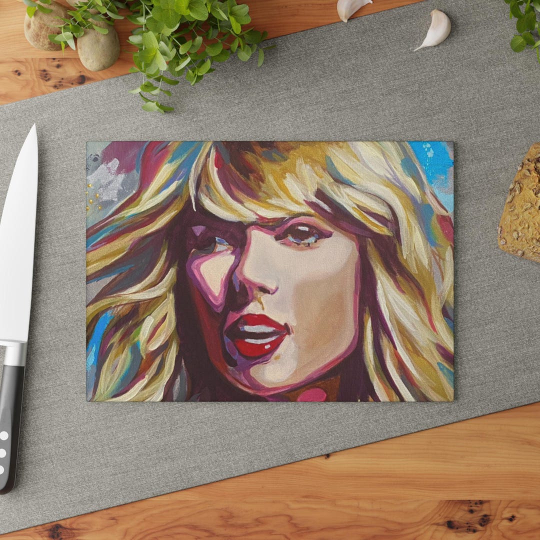 Custom Taylor Swft Cutting Board Celebrity Pop-star Abstract Art Glass ...