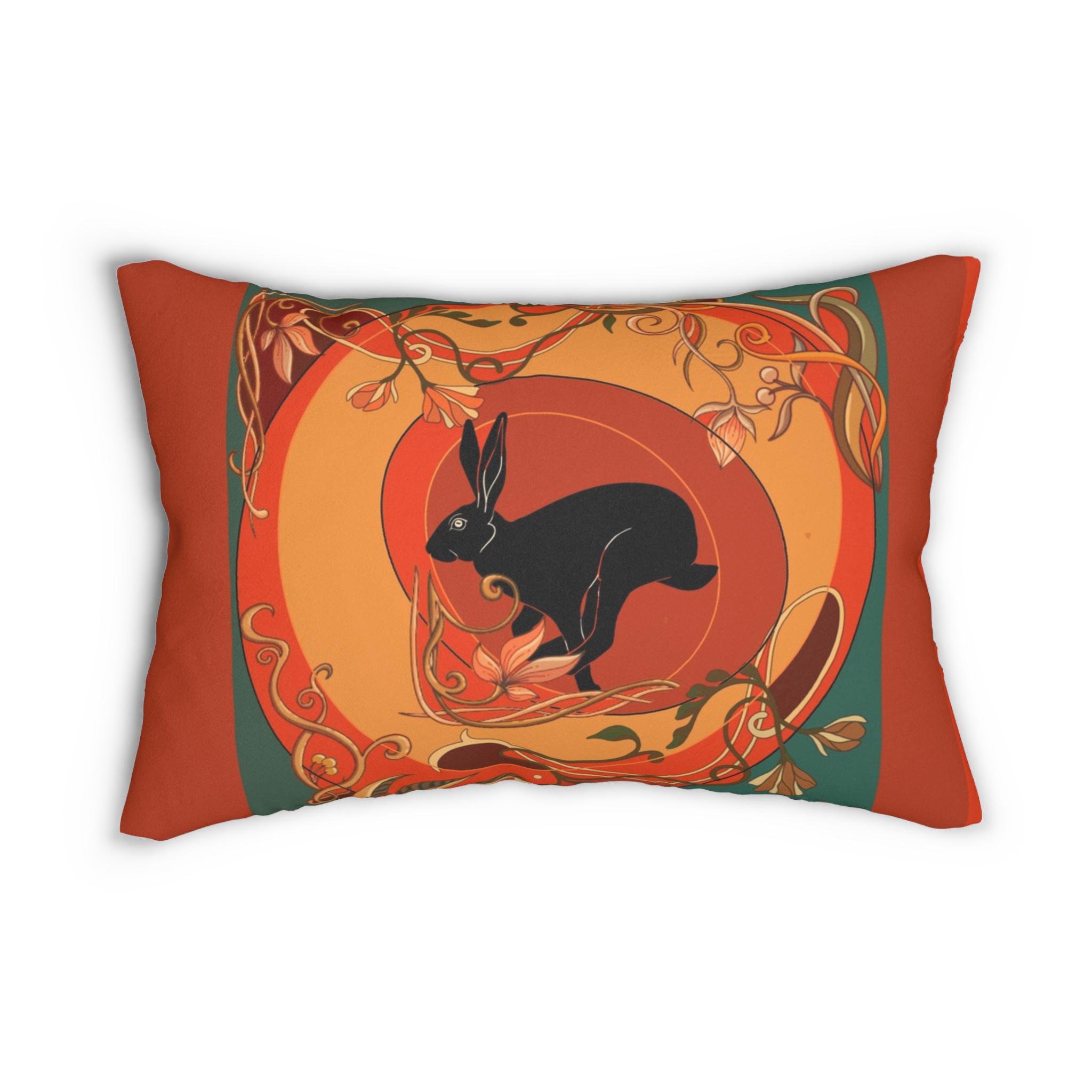 Vintage Inspired Rabbit Lumbar Pillow - Etsy