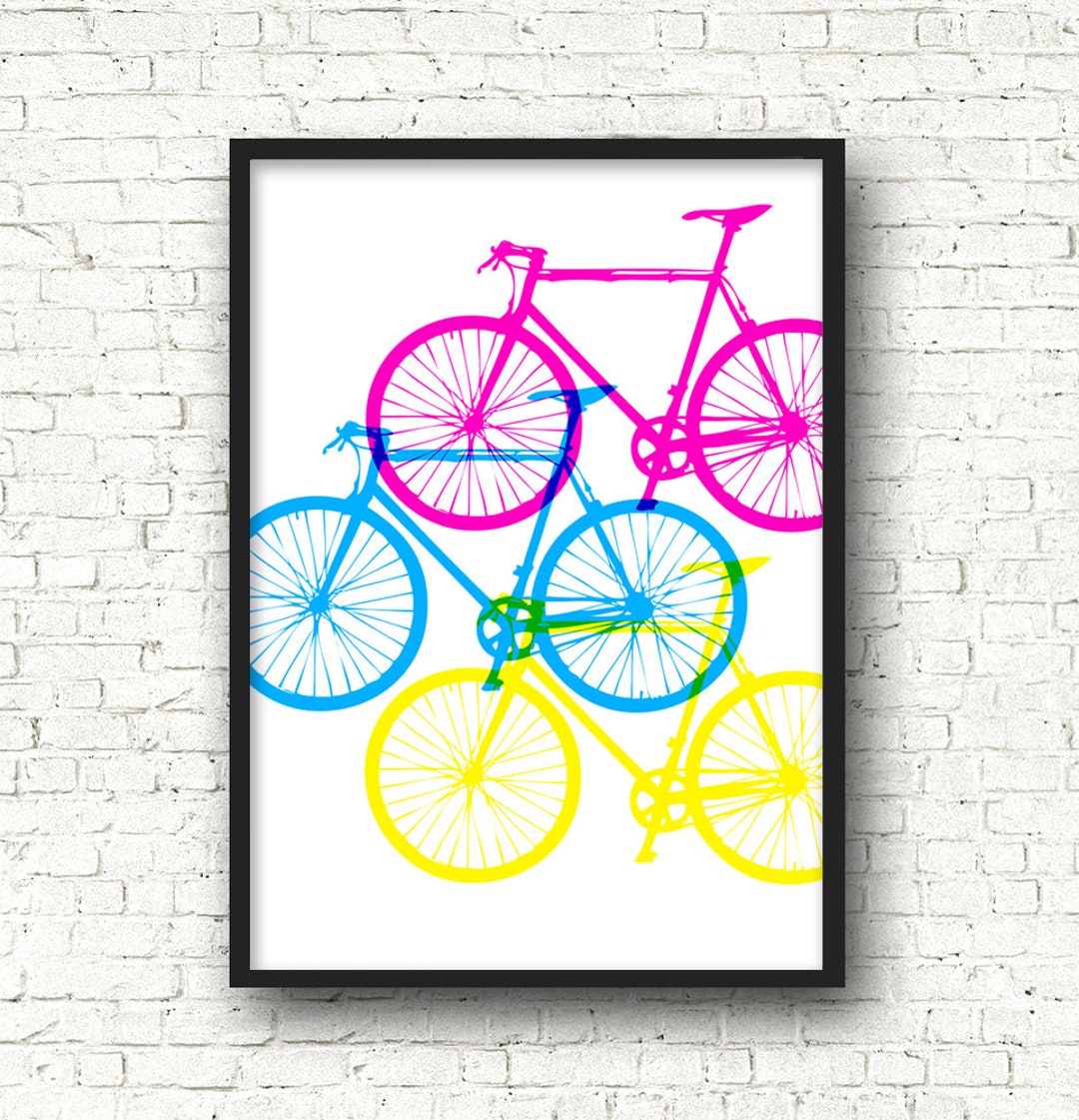 Bike Print Bicycle Print CMYK Ride Bike Gift for Him for Her Graphic ...