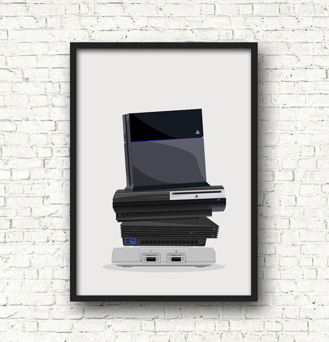 Evolution of Play - Print, Poster, Playstation Consoles, Gaming, A3, A4 ...
