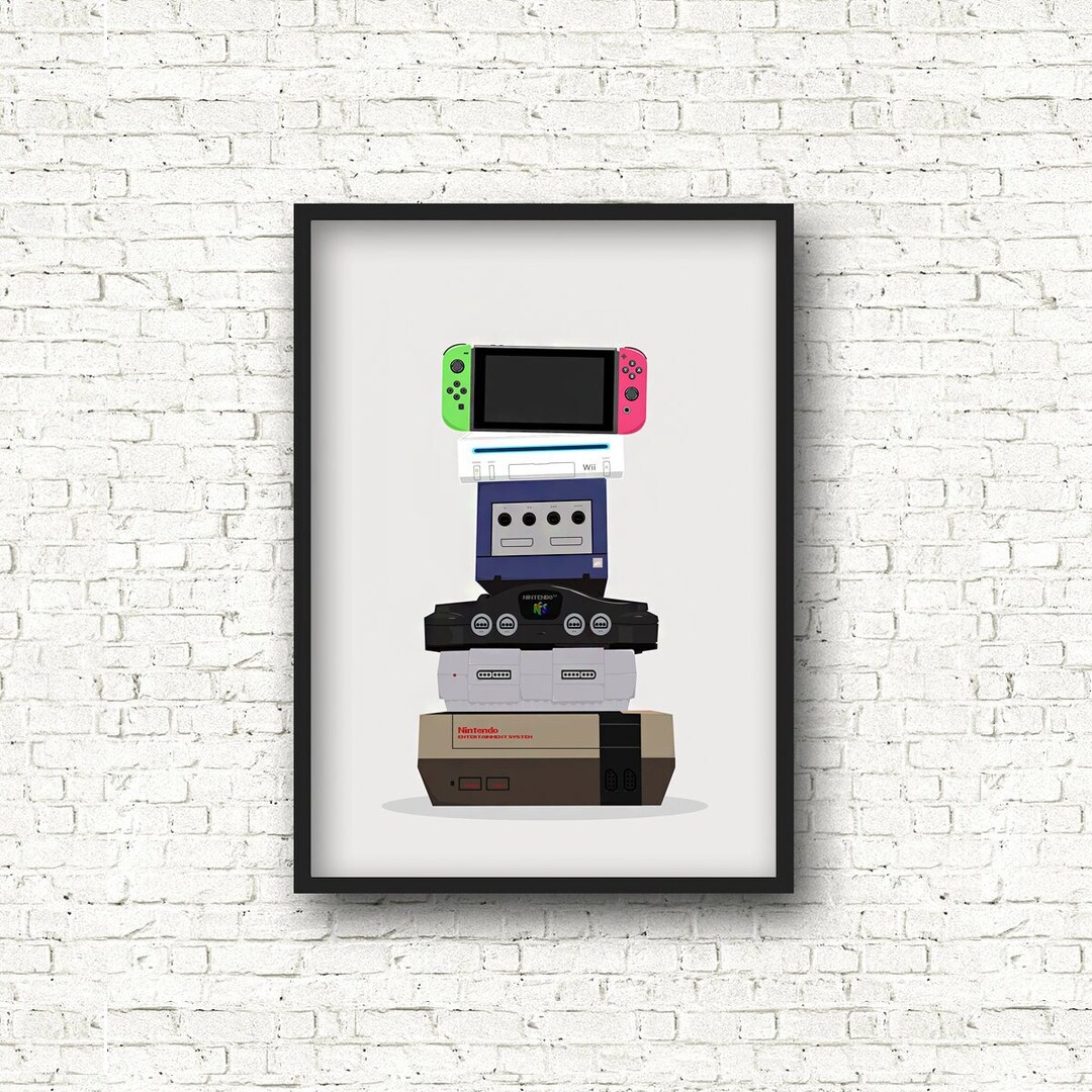 Nintendo Evolution Print Neon, Gaming, Mario, A3, A4, Geek, Nerd, for ...