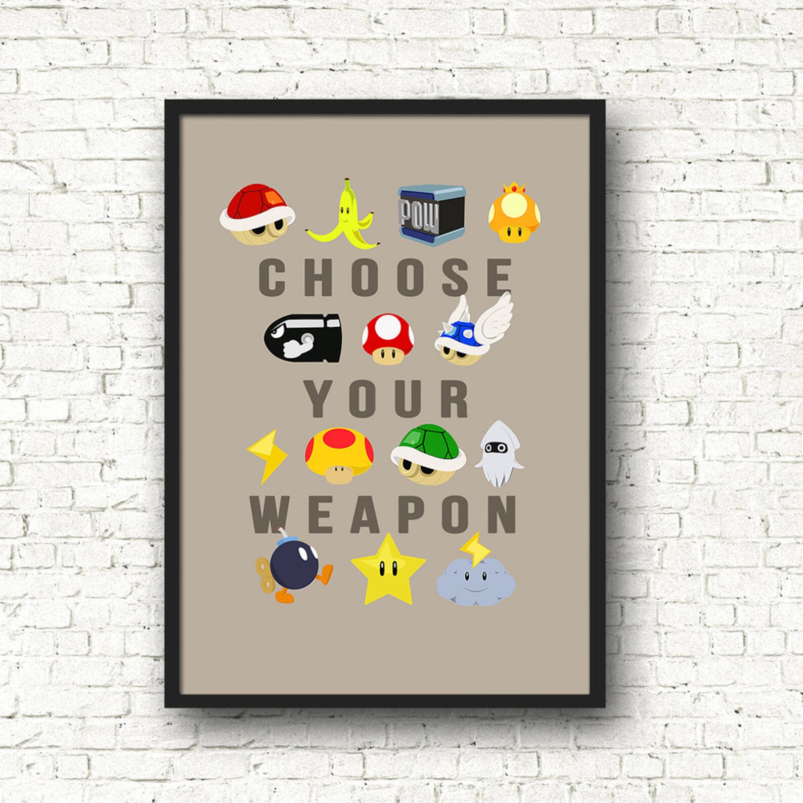 Mario Kart Weapon Nintendo Home Decor Minimalist A3 A4 - Etsy