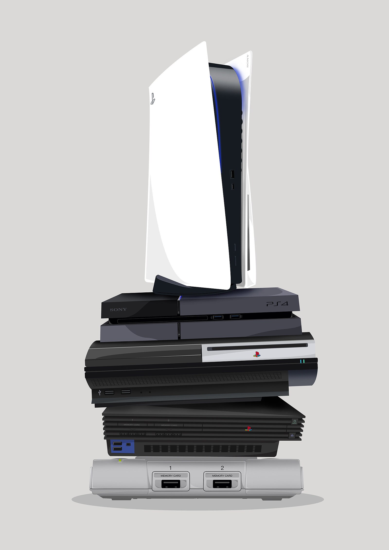 Evolution Console Series Full Set Nintendo Playstation Xbox 3 Prints ...