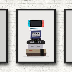 Evolution Console Series Full Set Nintendo Playstation Xbox 3 Prints ...