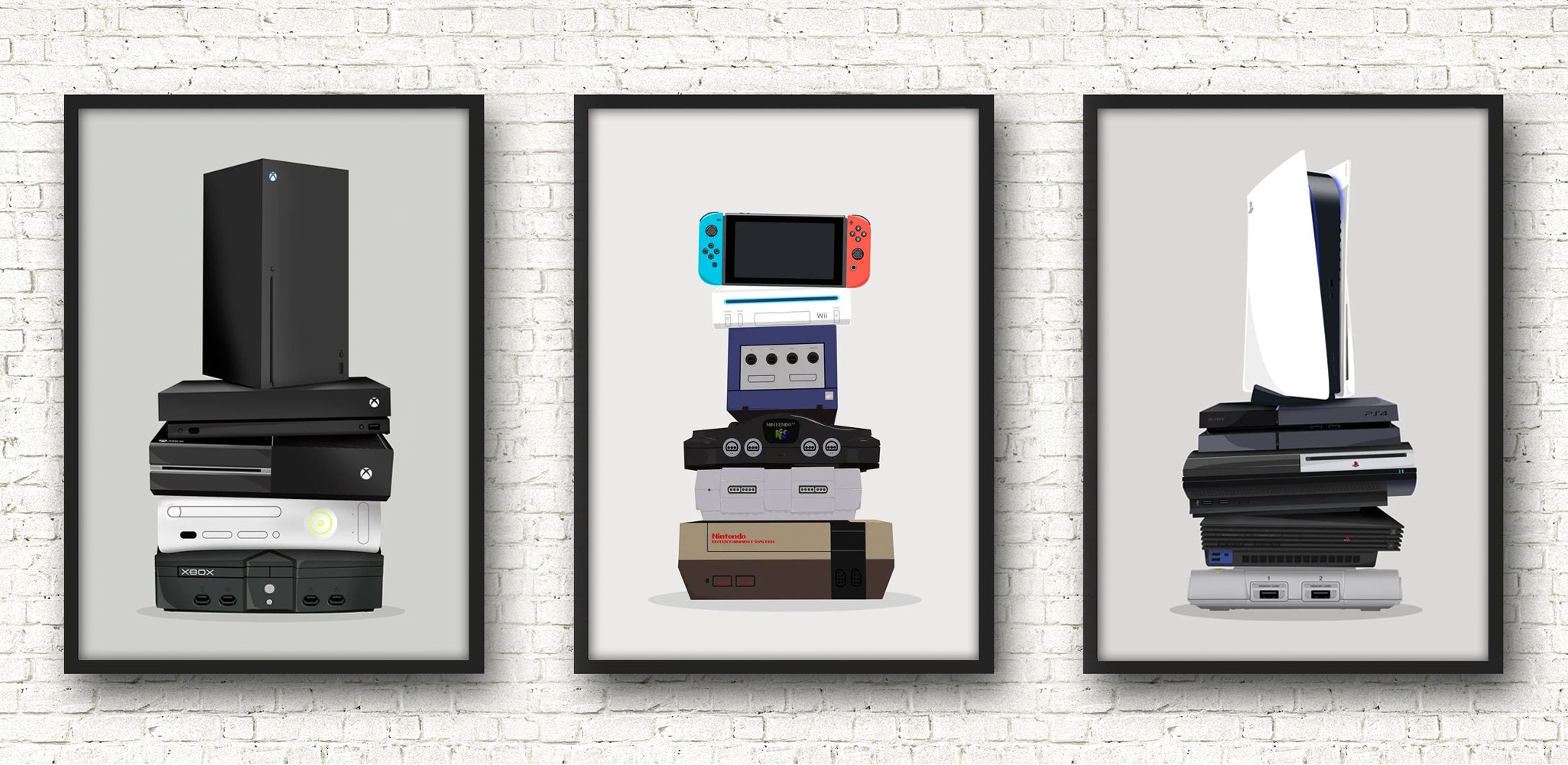 Evolution Console Series Full Set Nintendo Playstation Xbox 3 Prints ...