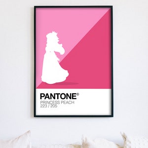 Nintendo Princess Peach Pantone Print, Video Game, Colour Chart ...