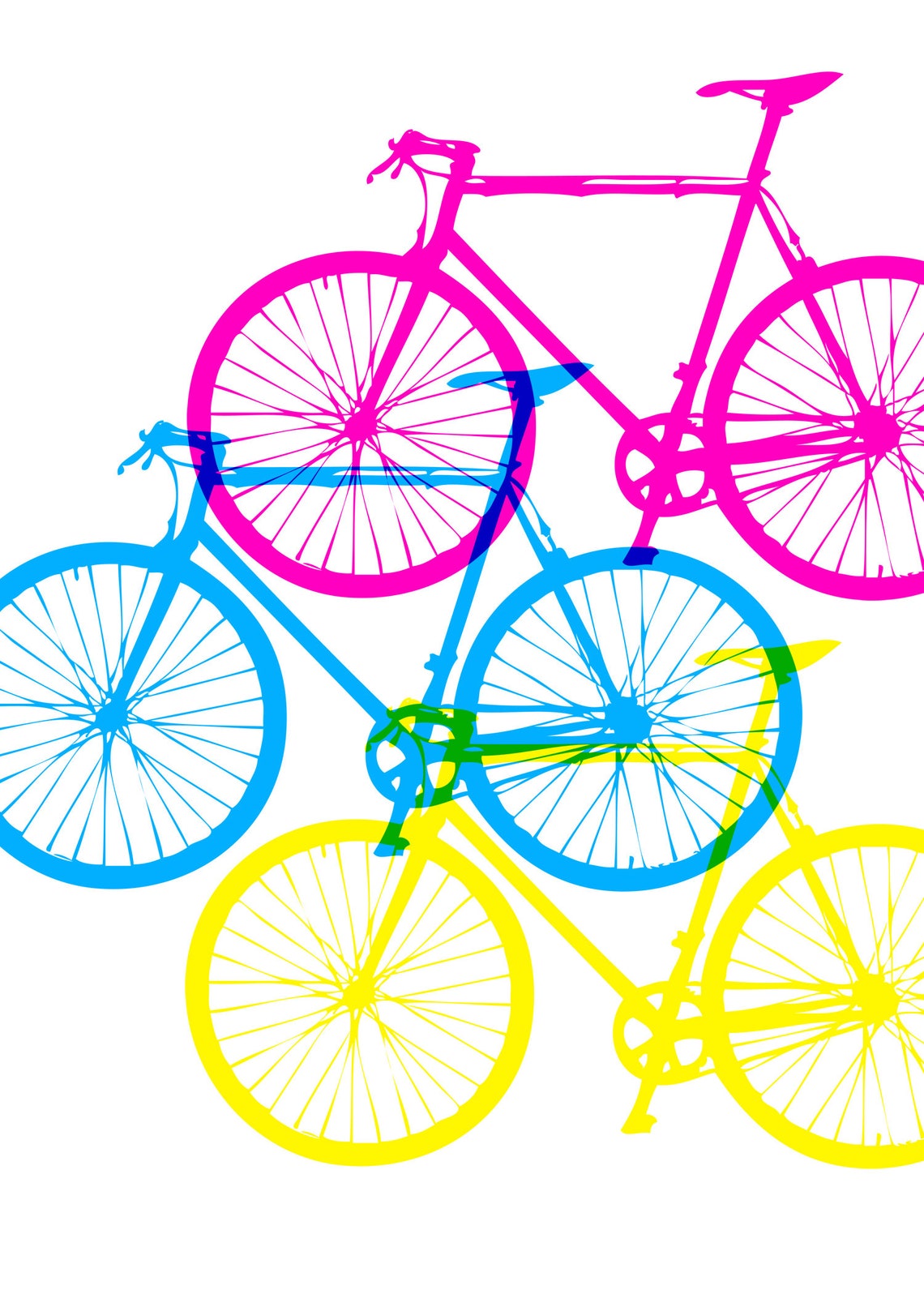 Bike Print Bicycle Print CMYK Ride Bike Gift for Him for Her - Etsy