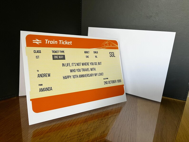 Personalised Train Ticket Anniversary - Digital Print Only - Etsy
