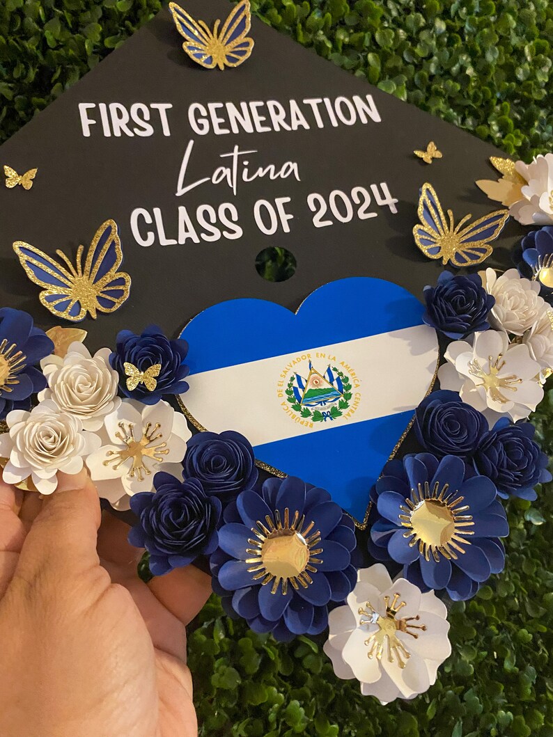 Custom El Salvador Graduation Cap Topper, Graduation Cap Topper, Latino ...