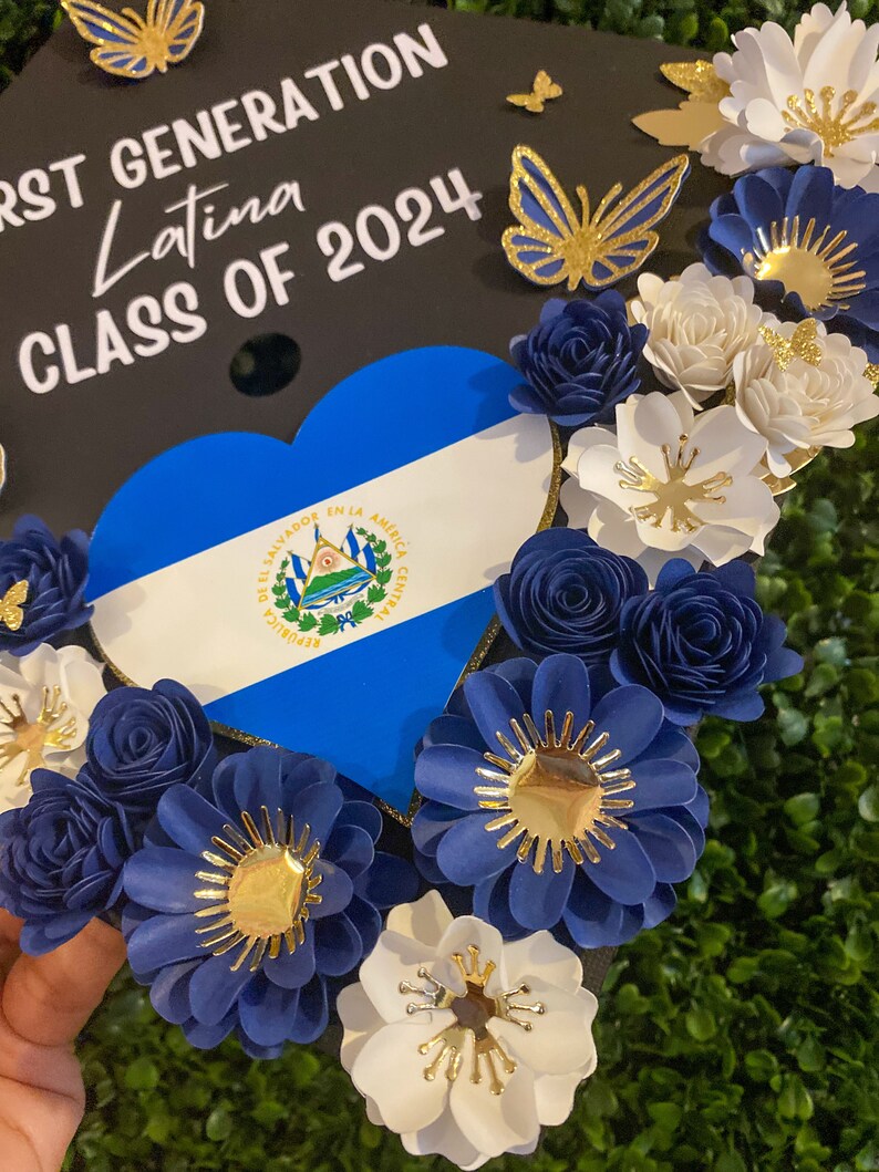 Custom El Salvador Graduation Cap Topper, Graduation Cap Topper, Latino ...
