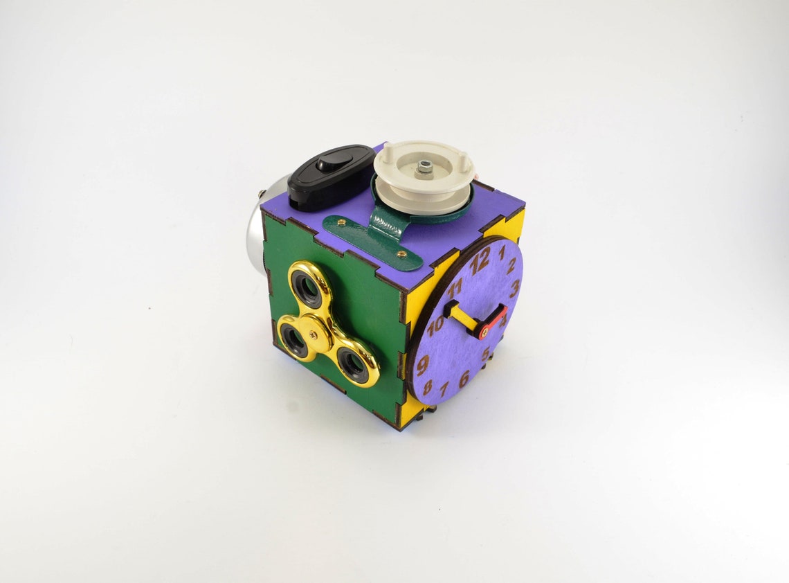 Mini Busy cube 4 x 4 inch Toddler and baby toys learning ideas | Etsy