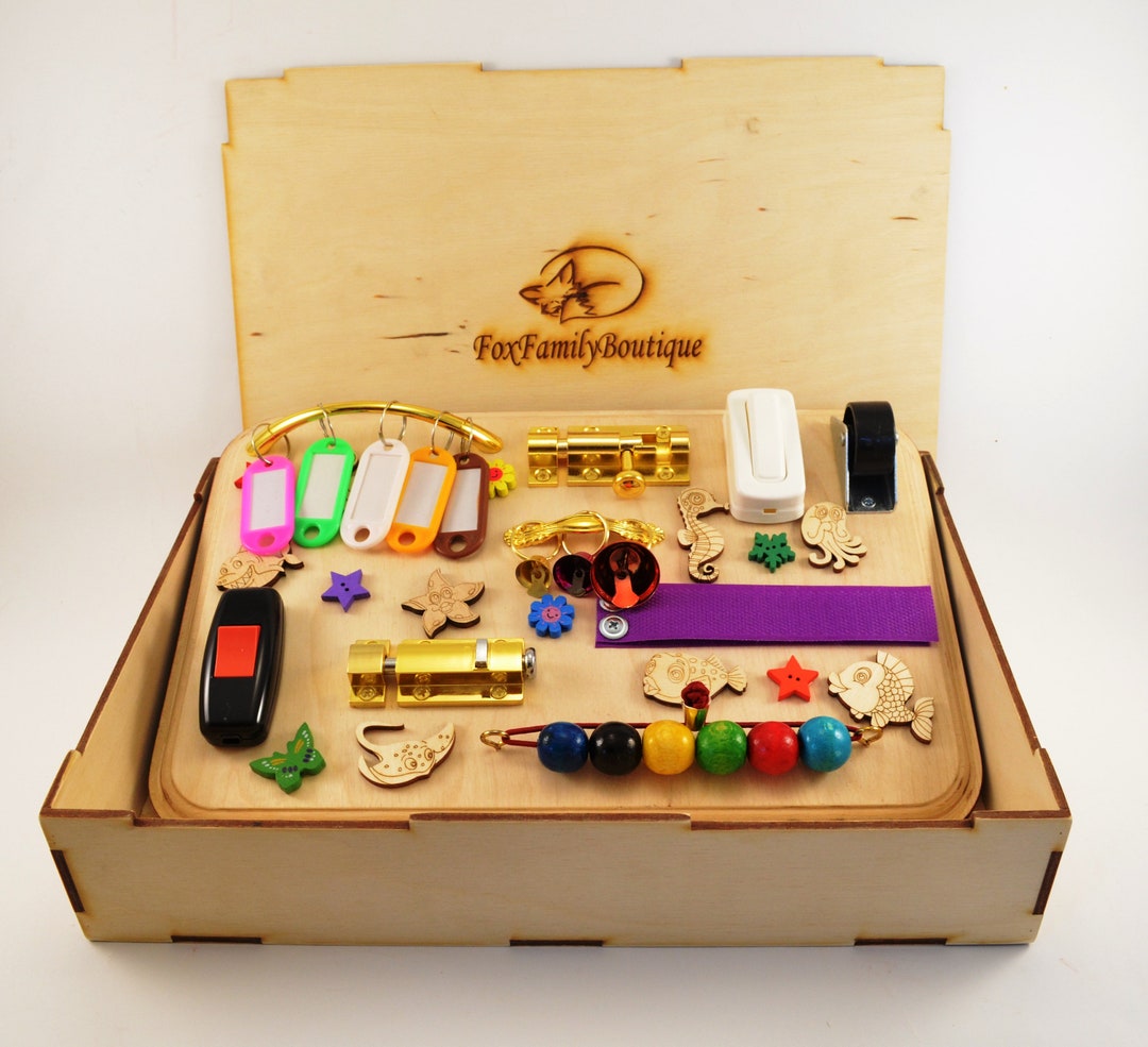 Busy Board, Toddler Toys, Wooden Busy Toys, Sensory Board, Latch Board ...