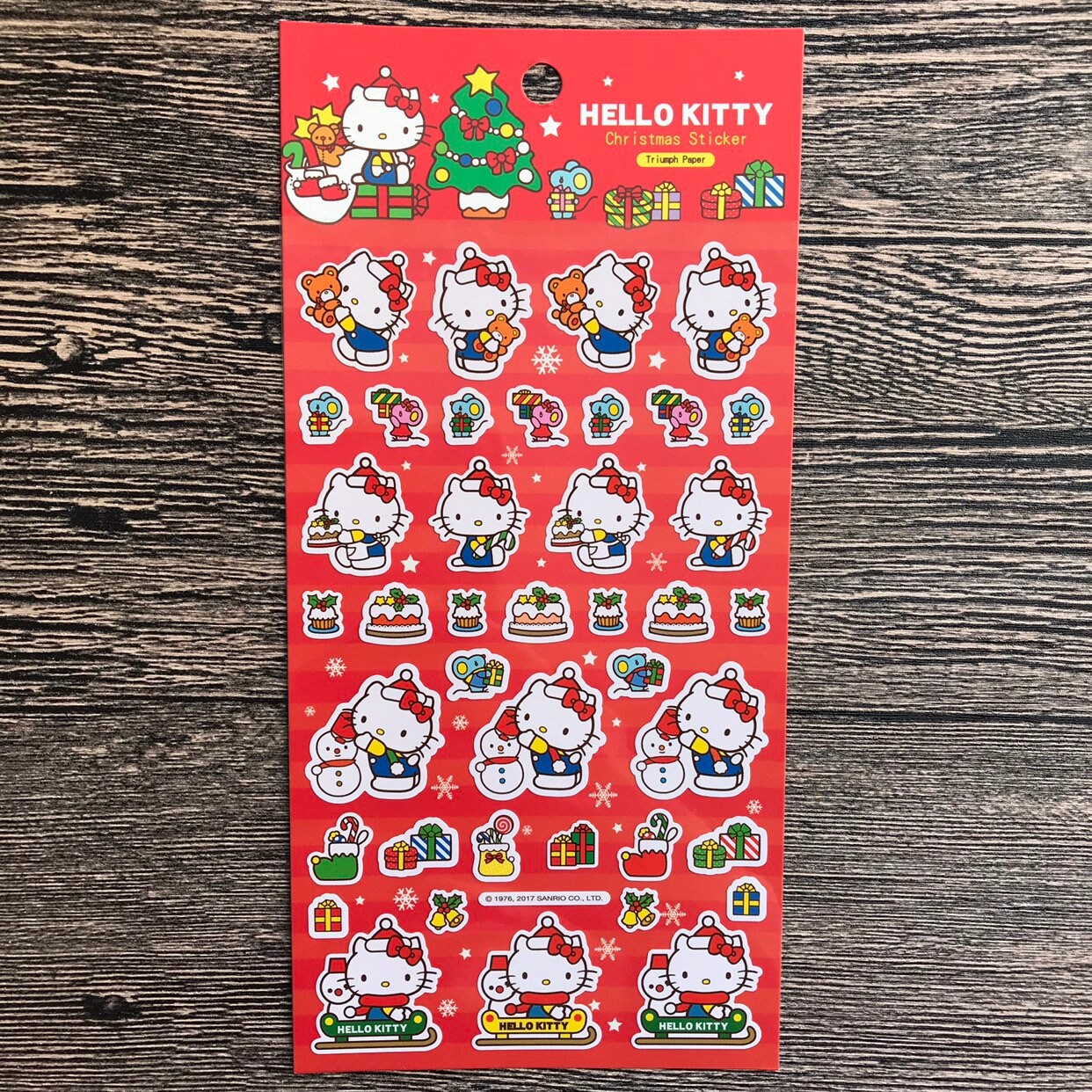 Stickers Paper & Party Supplies Hello Kitty Christmas Sticker Sheet ...