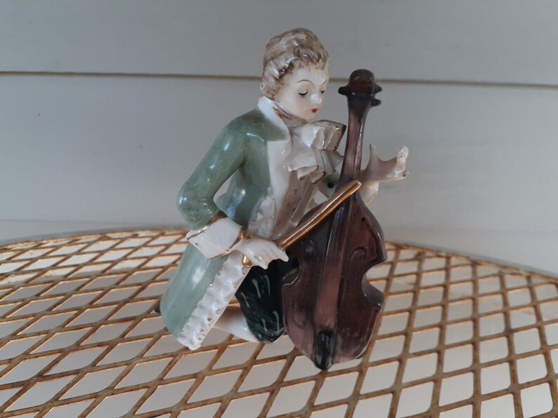 Vintage 4 Ceramic Porcelain Male Cello Player Figurine - Etsy