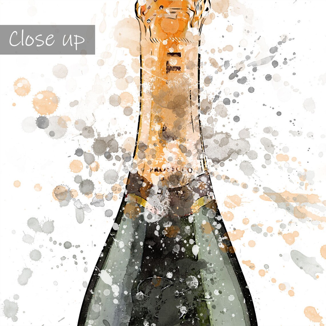 Prosecco Art Print Prosecco Alcohol Bottle Decor Wall Art | Etsy