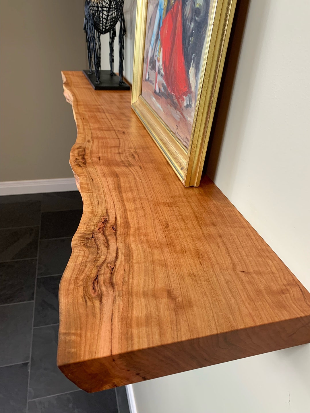 Chunky Cherry Live Edge Floating Shelf - Etsy