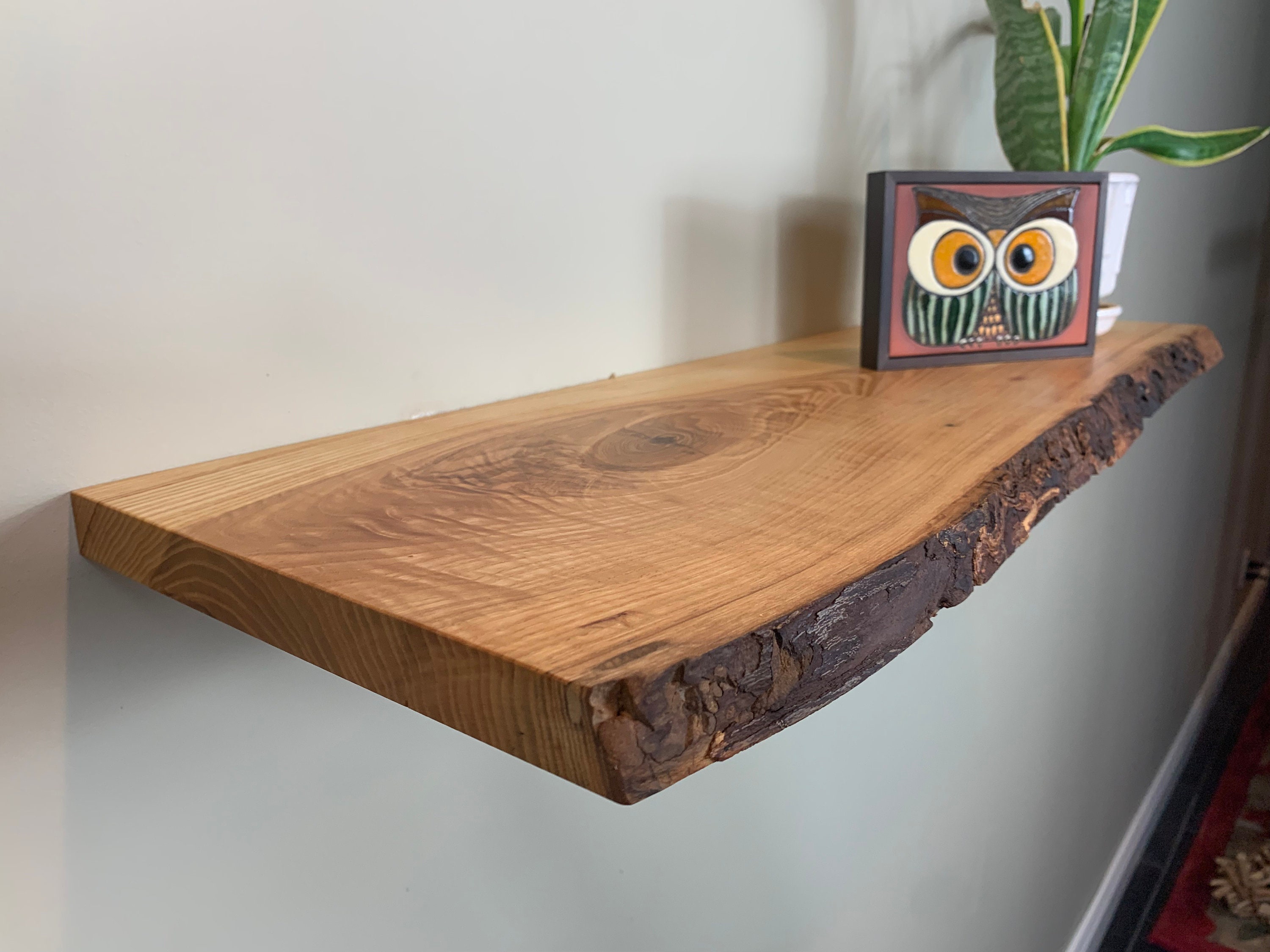 Live Edge Shelf, Live Edge Floating Shelf - Ash Custom Orders - Etsy