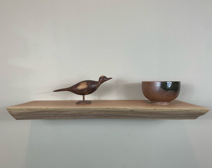 Live Edge Red Oak Floating Shelf - Etsy