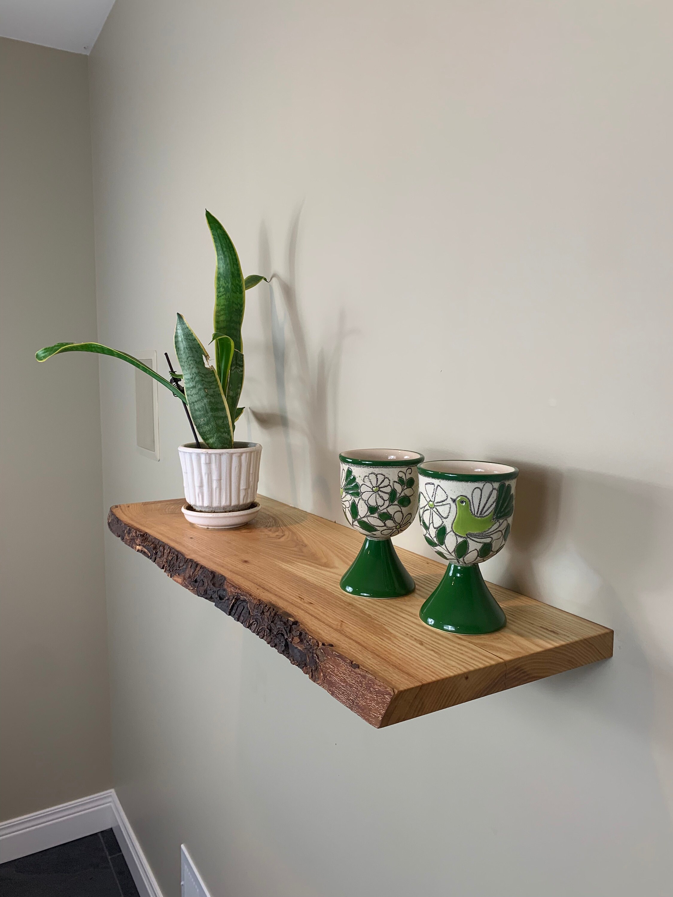 Live Edge Shelf, Live Edge Floating Shelf - Ash Custom Orders - Etsy