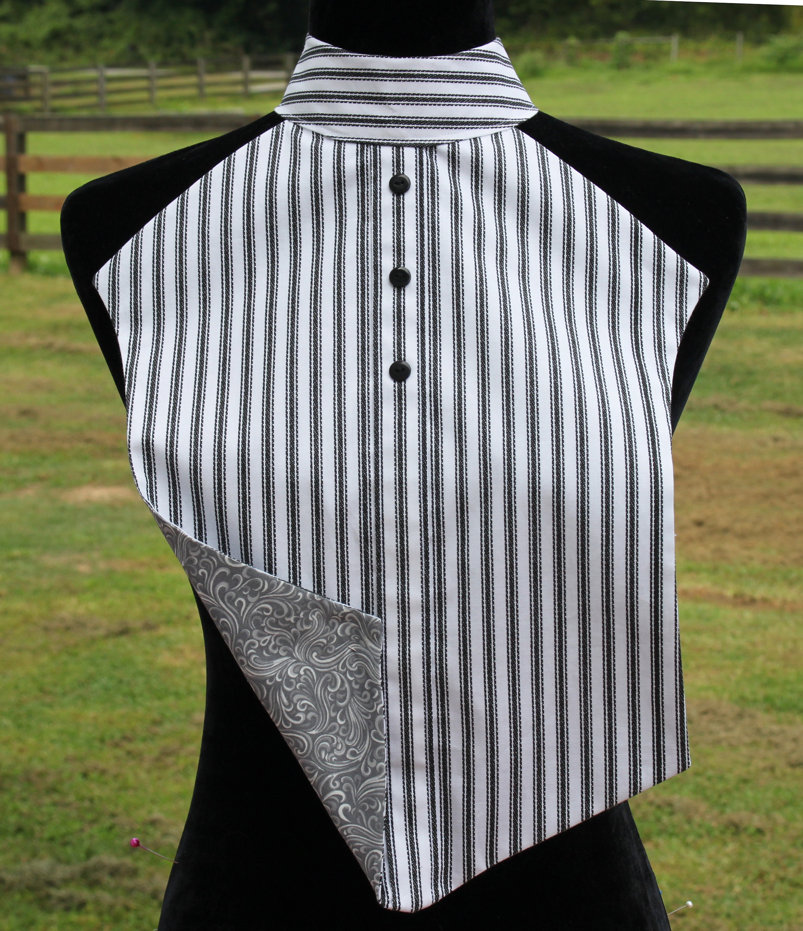 New Hunt Seat Show Dickie Reversible Ratcatcher Black White Pinstripe ...