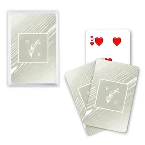 Set of 6 Custom Metallic Playing Cards With Rustic Monogram Design ...