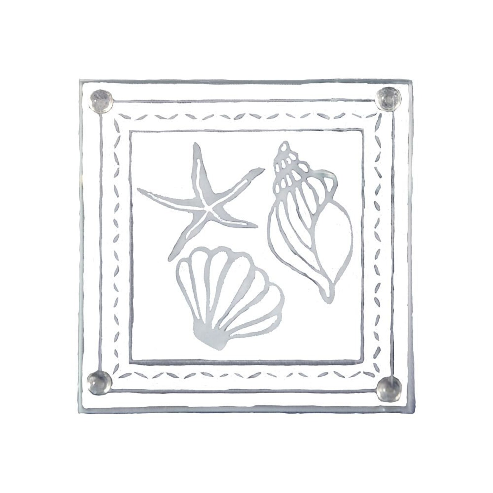 Set of 2 Magnificent Beach-themed Glass Coasters Seashell - Etsy