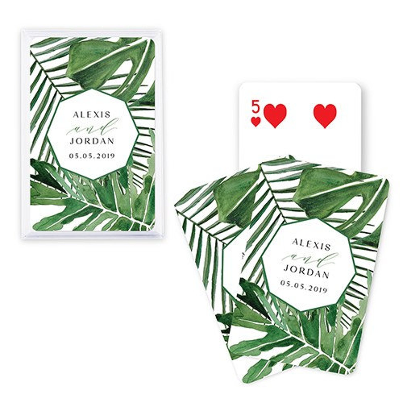 Set of 6 Tropical Palm Leaf Design Unique Custom Playing Card - Etsy
