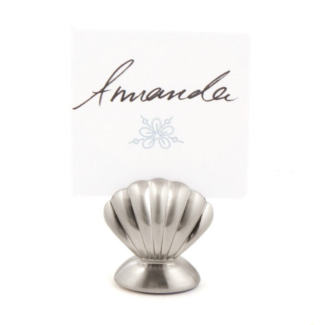Out of Stock Set of 8 Silver Sea Shell-shaped Place Card Holders Beach ...