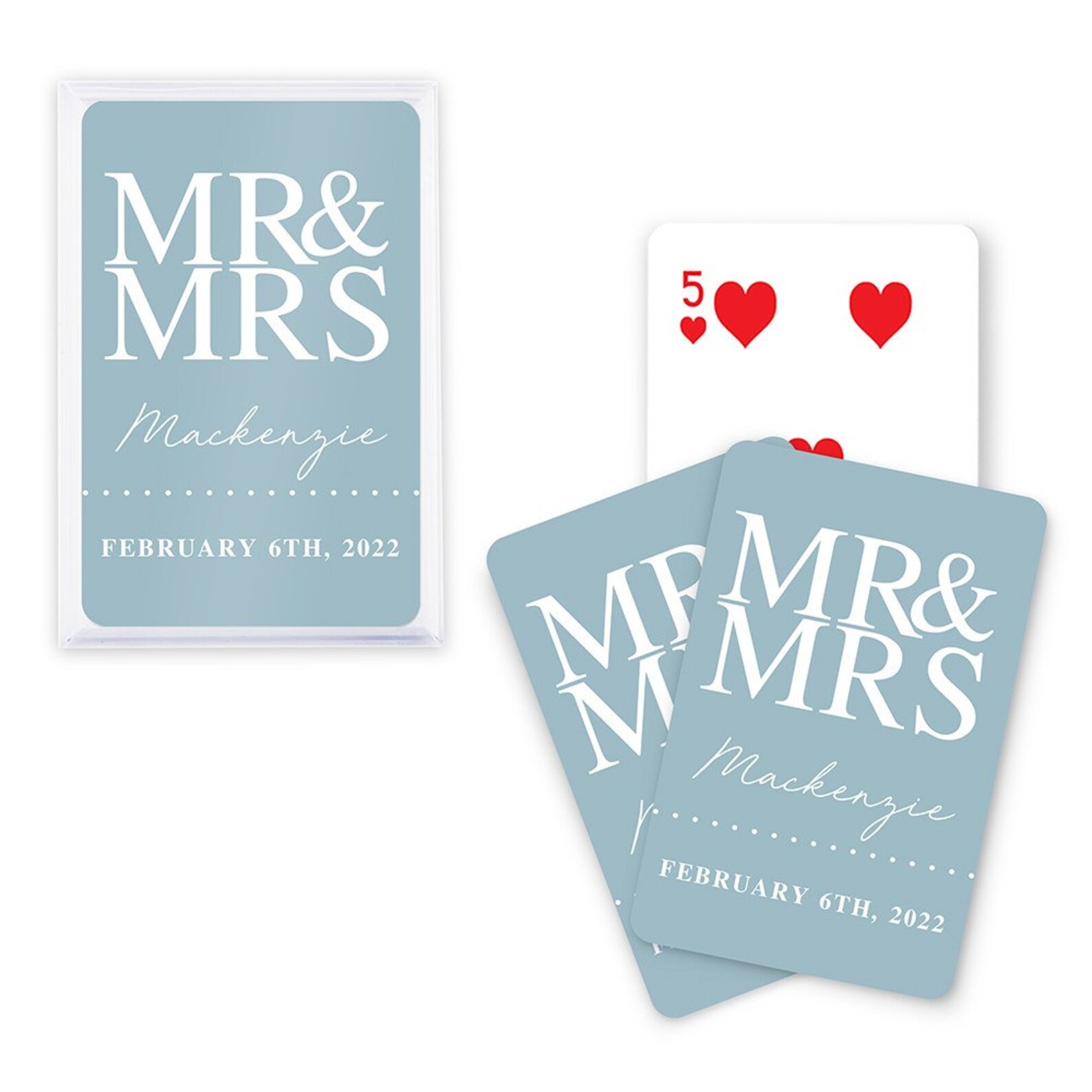 Set of 6 Stacked Mr & Mrs Design Unique Custom Playing Card - Etsy