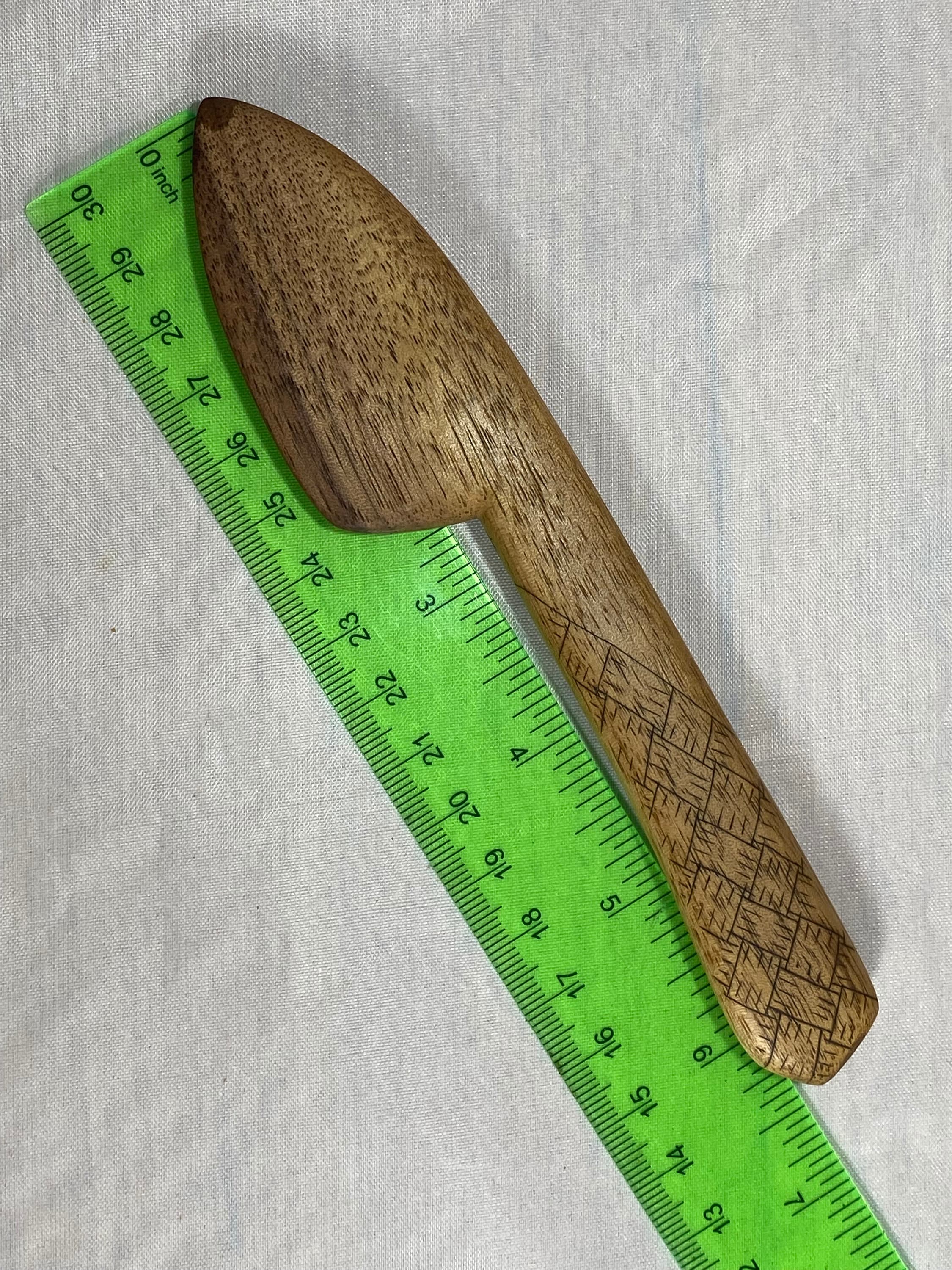 Walnut Wood Spreader With Basket Weave Decoration Hand Carved Wooden ...