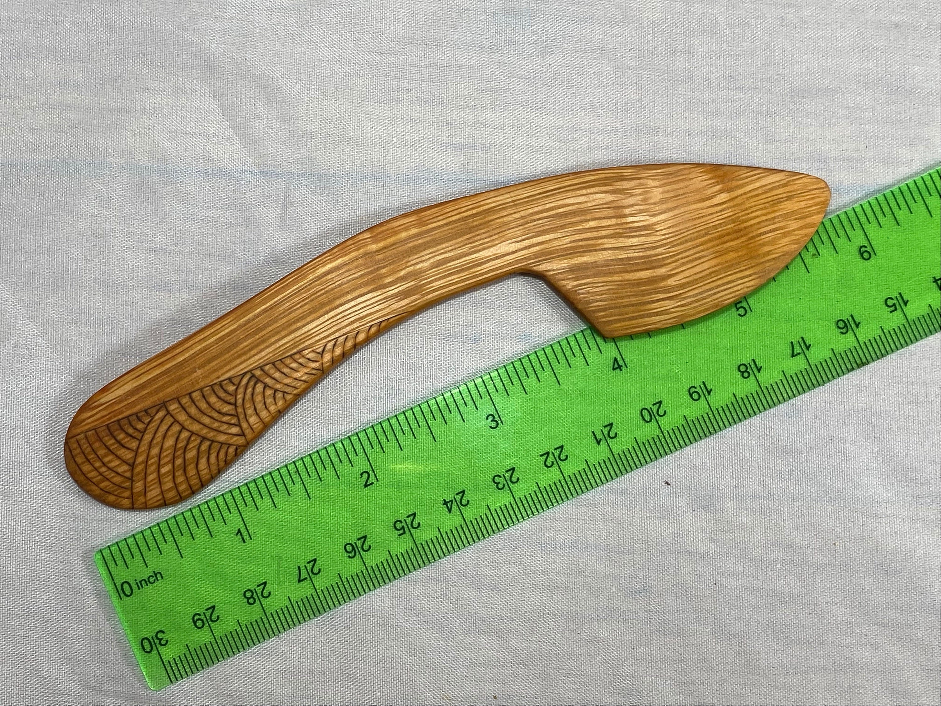 Buckthorn Wood Spreader With Decoration | Hand Carved Wooden Utensil ...