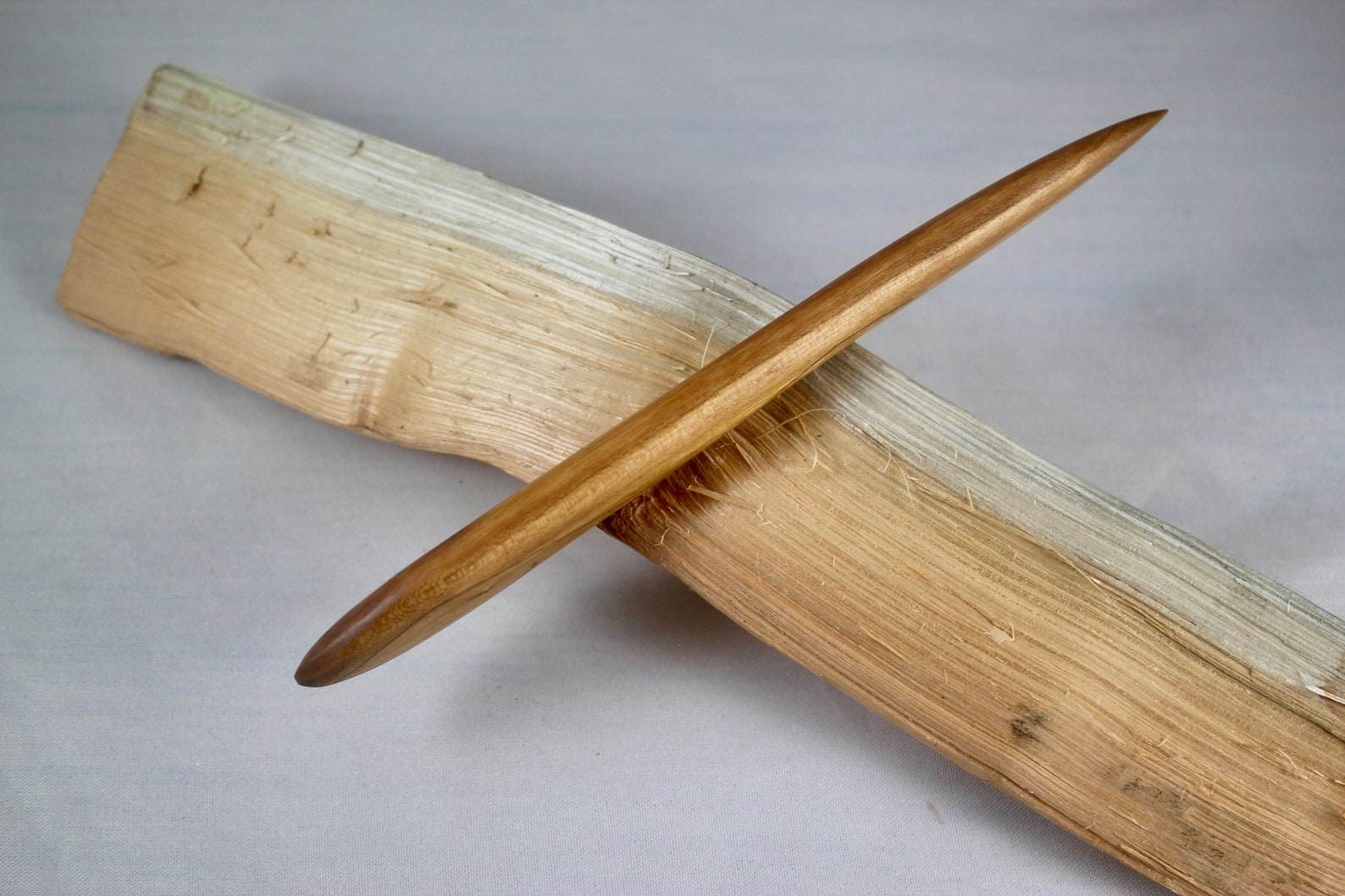 Cherry Wood Spreader With Leaf Decoration Hand Carved Wooden Utensil ...