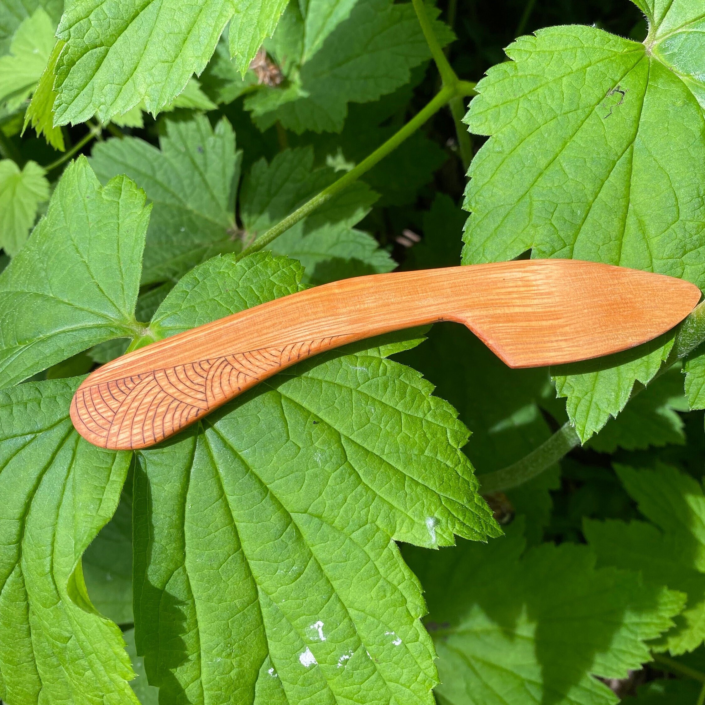 Buckthorn Wood Spreader With Decoration | Hand Carved Wooden Utensil ...