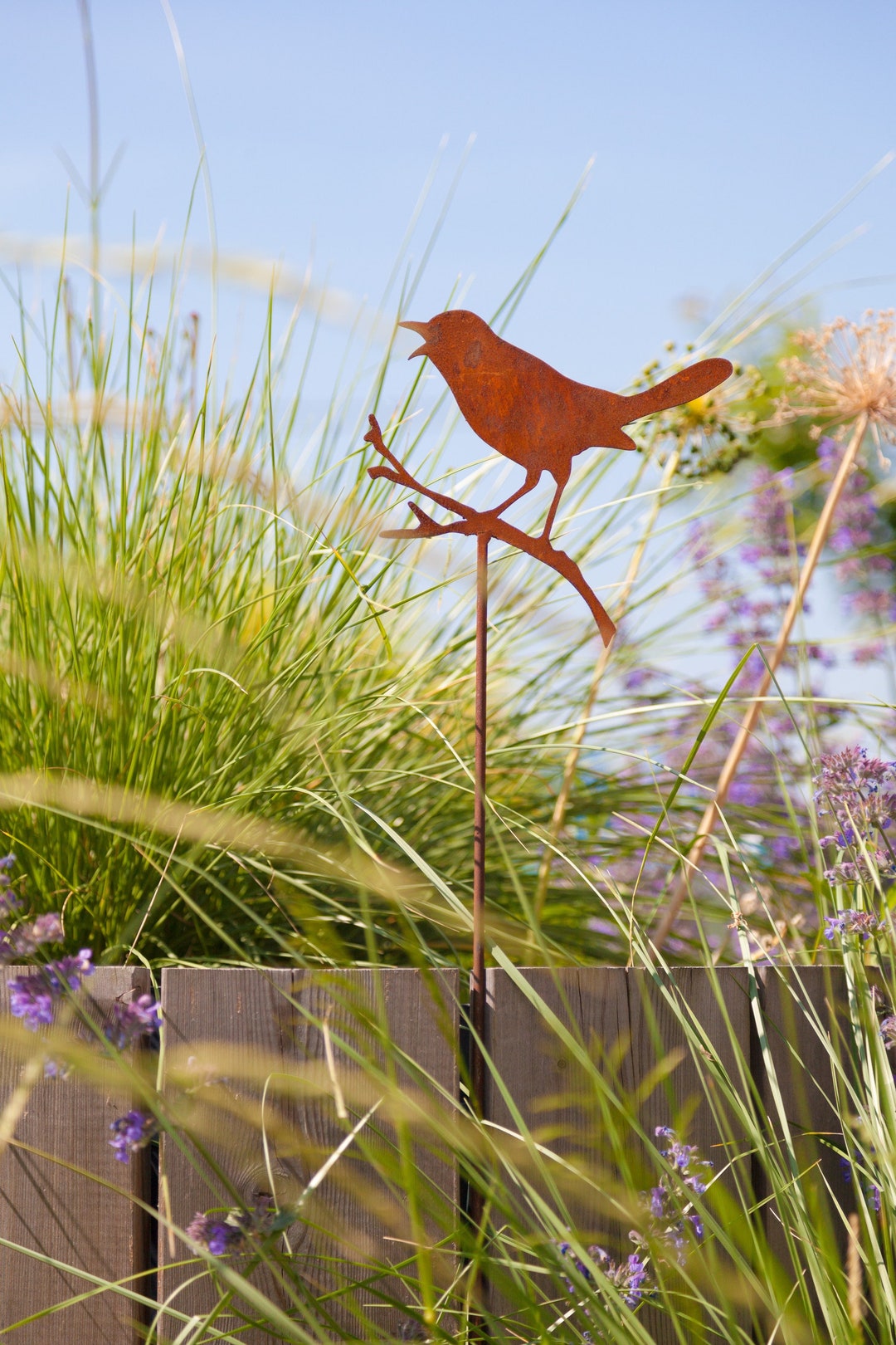 Rusty Metal Garden Bird Stakes - Etsy