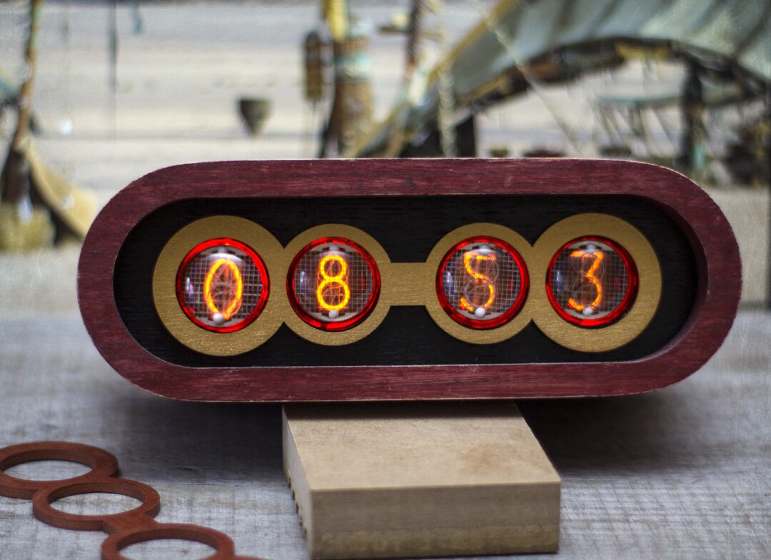 Nixie Clock IN-4. Vintage Nixie Bulbs Natural Ash Wood Case - Etsy