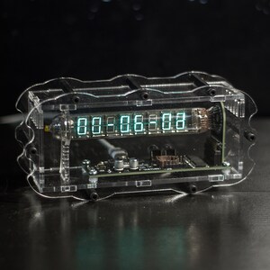 VFD Ice Clock on IV-18 Vacuum Fluorescent Tube. Original Acrylic Case ...