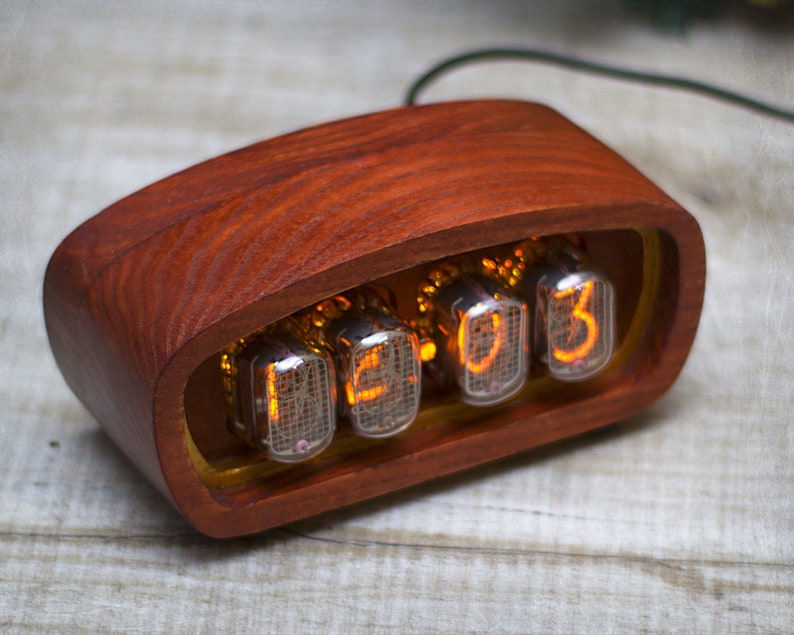 Nixie Tube Clock IN12. Mid Century Style. Old Radio Style 4 - Etsy