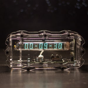VFD Ice Clock on IV-18 Vacuum Fluorescent Tube. Original Acrylic Case ...