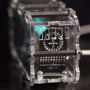 VFD Ice Clock on IV-18 Vacuum Fluorescent Tube. Original Acrylic Case ...