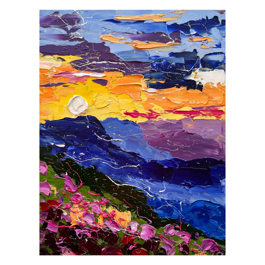 Appalachian Painting Flowering Mountains Original Art Landscape Oil ...