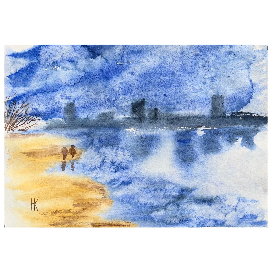 Ocean Painting Nautical Original Art Seascape Watercolor Artwork Small ...