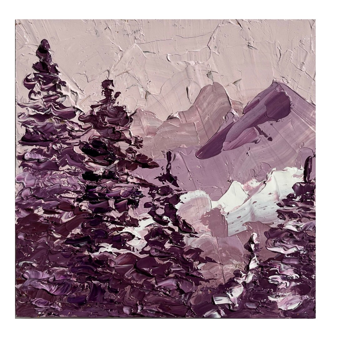 Appalachian Painting Misty Mountains Original Art Forest Pine Tree Oil ...