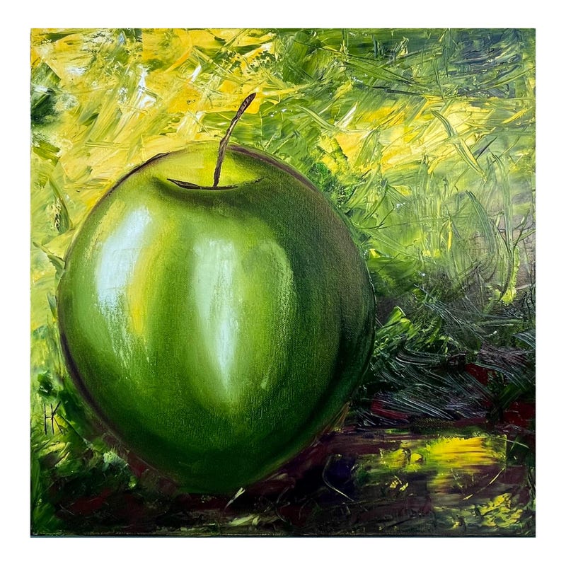 Apple Painting - Etsy