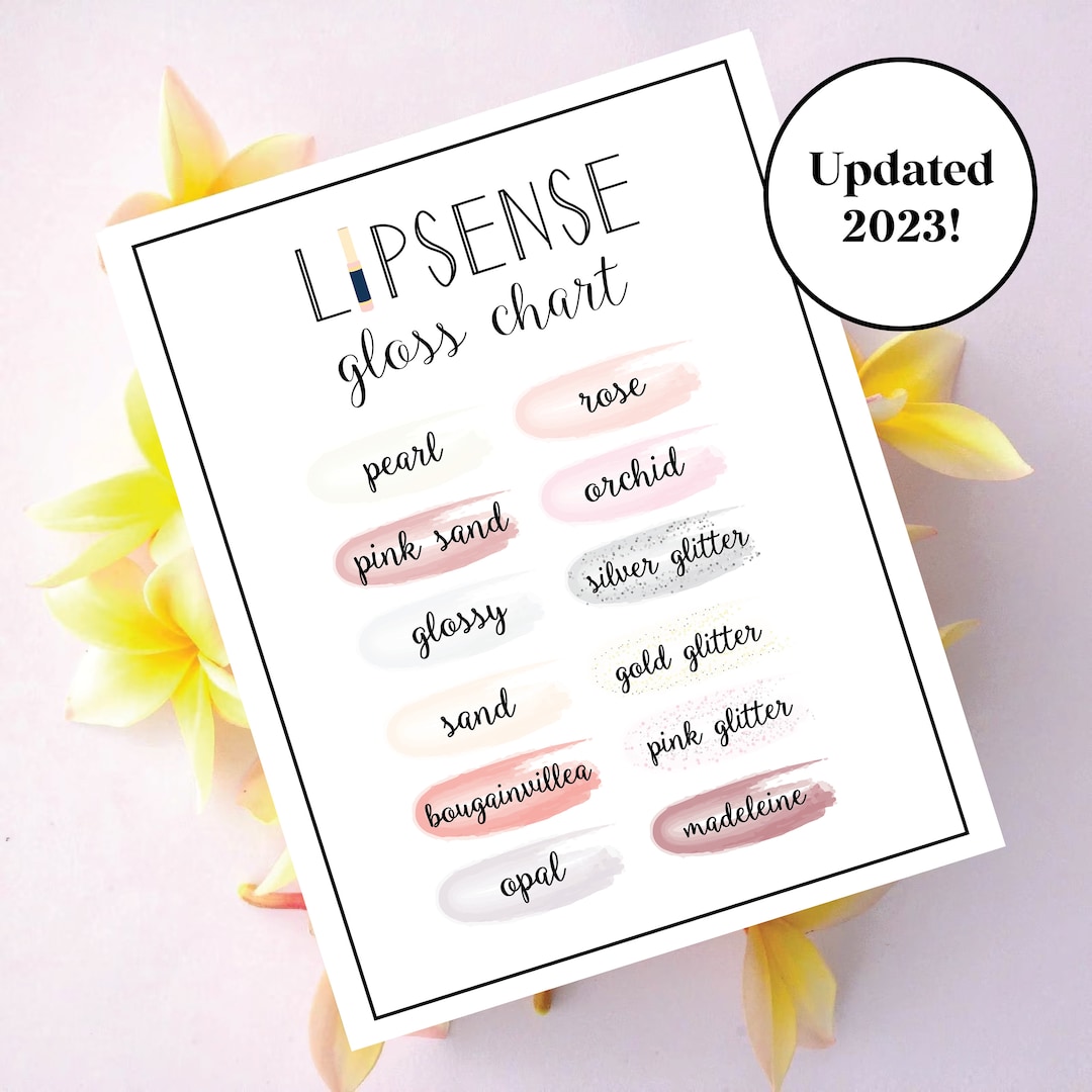 Lipsense Gloss Color Chart (digital Download) - Etsy