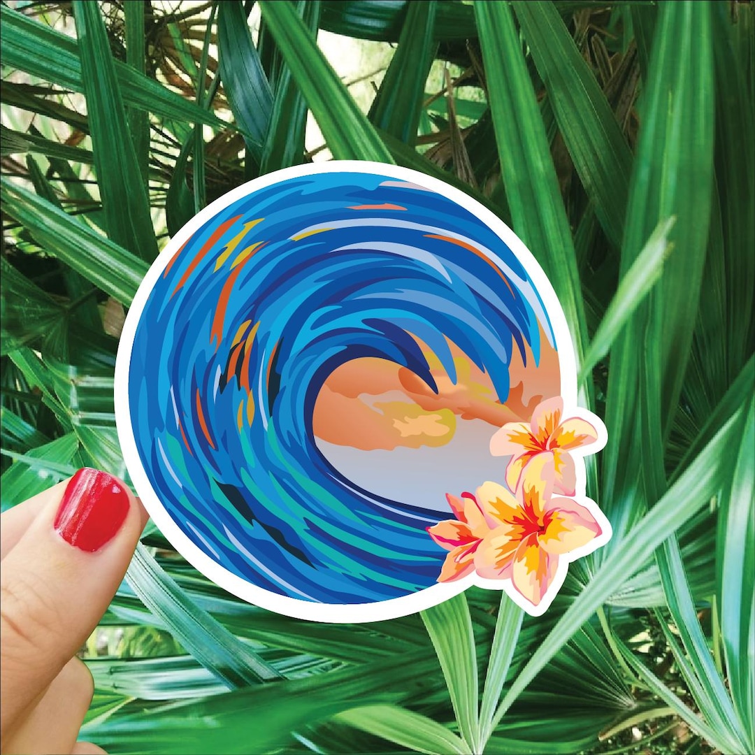 Wave Vinyl Sticker - Etsy